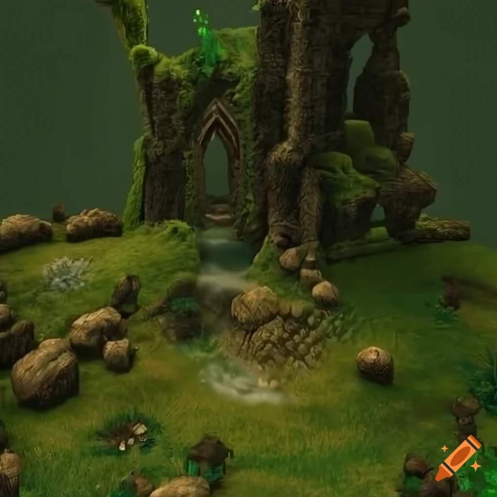 In the background between formation from above fantasy rpg game forest ...