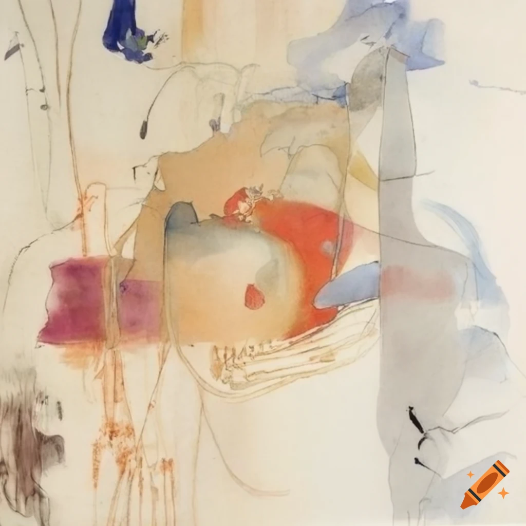 Robert Rauschenberg japanese art nouveau WATERCOLOUR AND INK YOSHITAKA ...