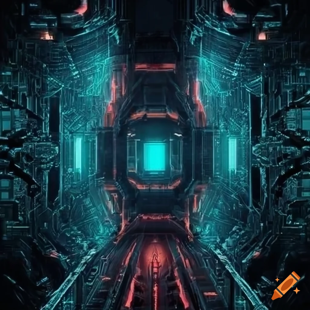 Futuristic techno layers and tools in the dark