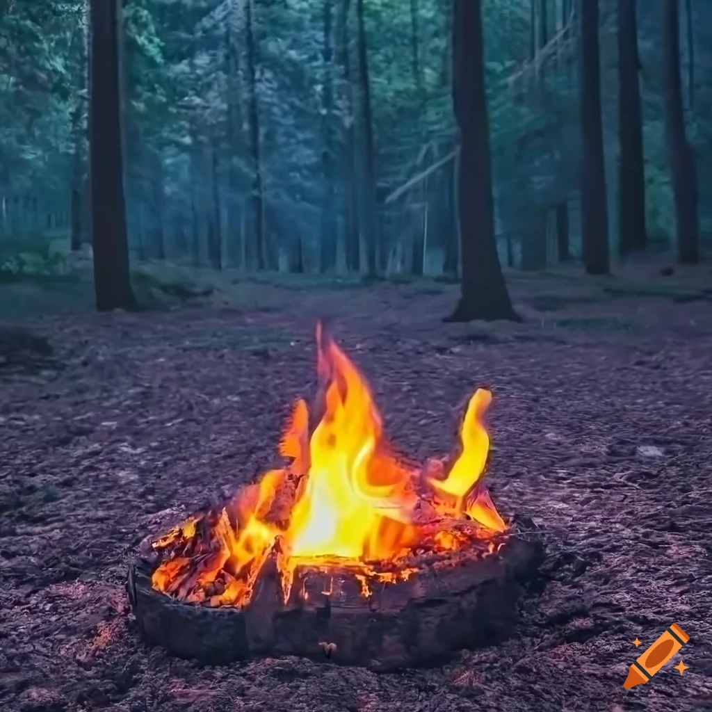 ((big campfire in the forest at night)), photorealistic, fine details, ultra sharpness, NIKON ...
