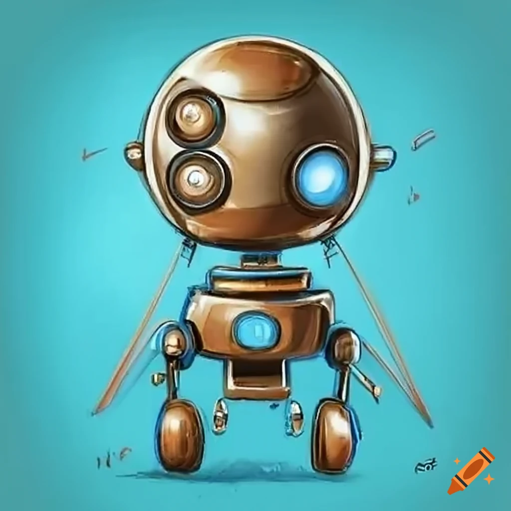 Light blue and brown ufo robot on Craiyon