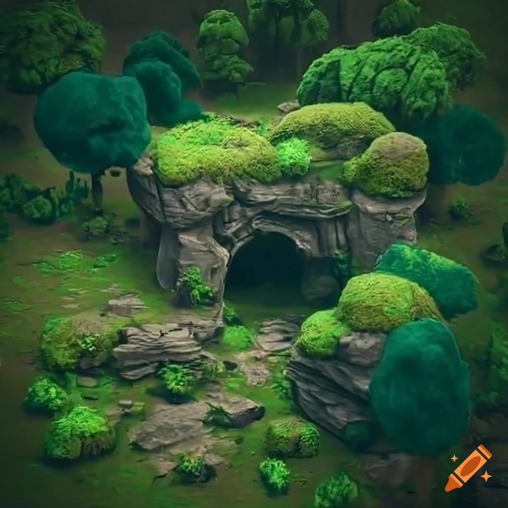 In the background between formation from above fantasy rpg game forest ...