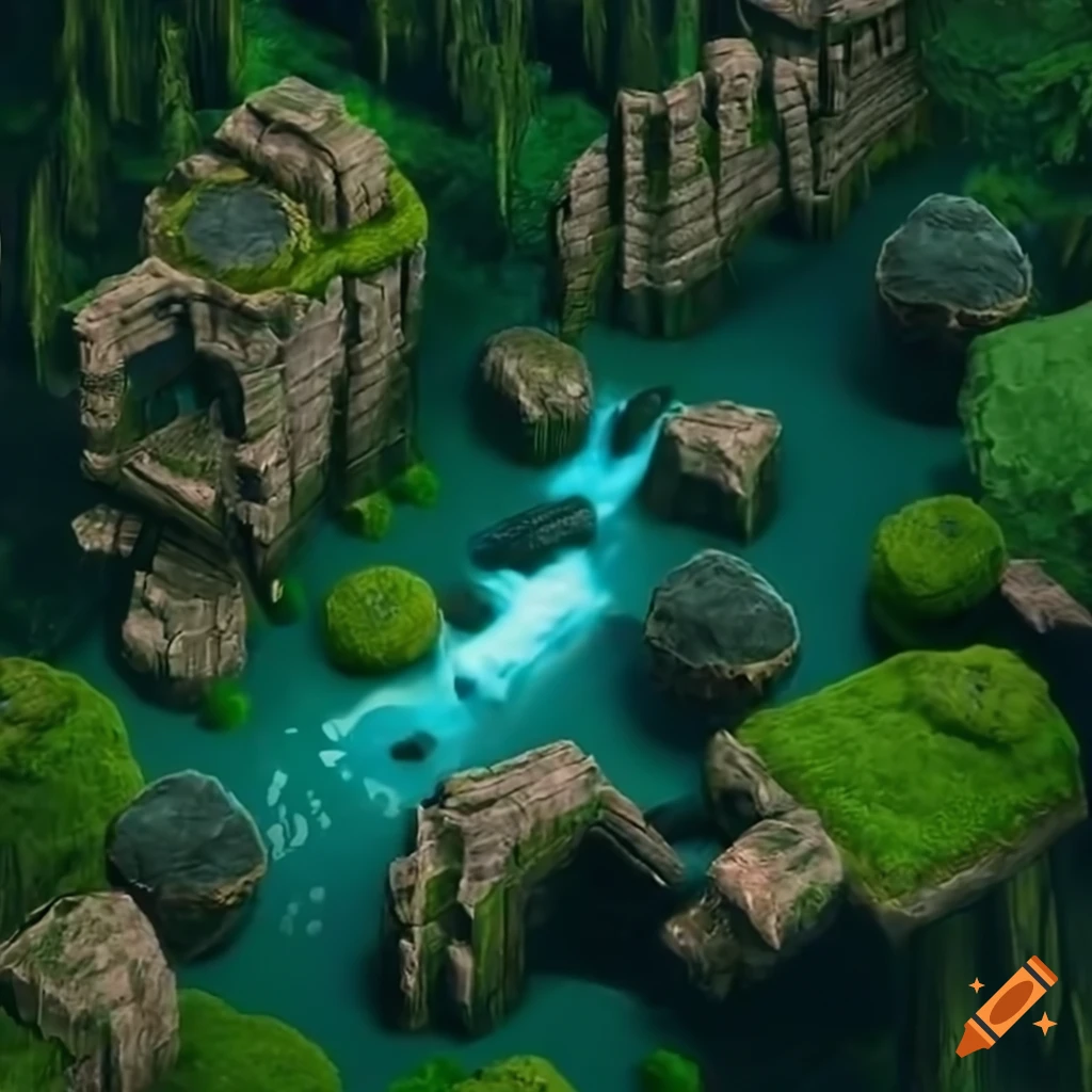 In the background between formation from above fantasy rpg game forest ...