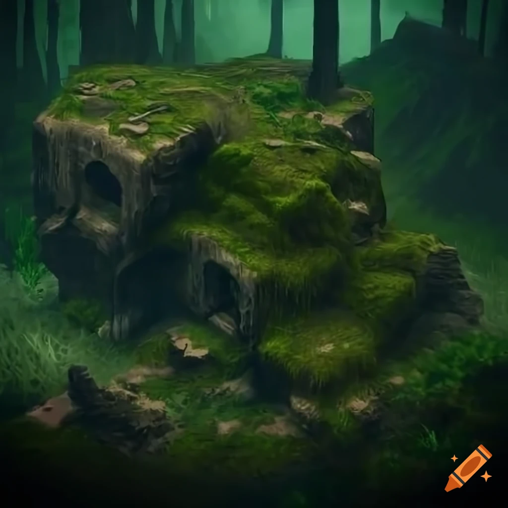 In the background between formation from above fantasy rpg game forest ...