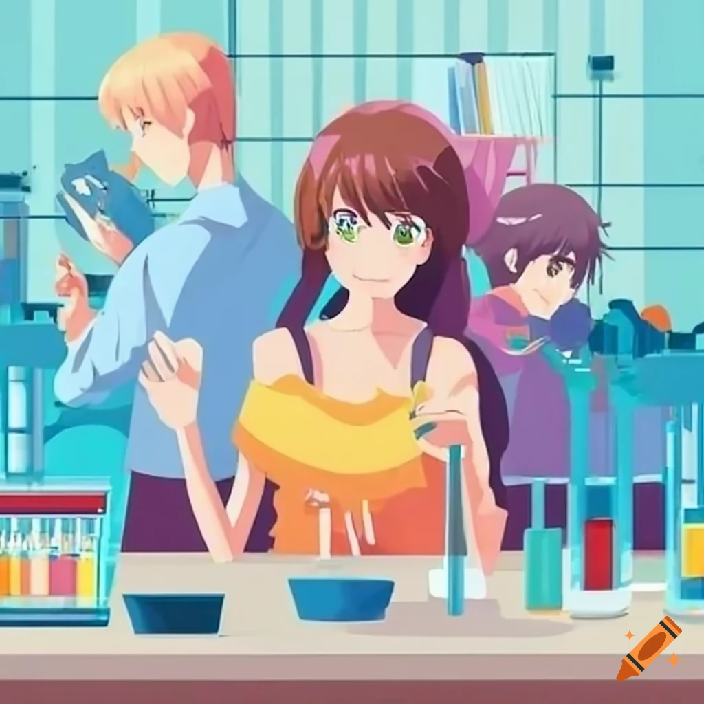 Group of summer students working in lab