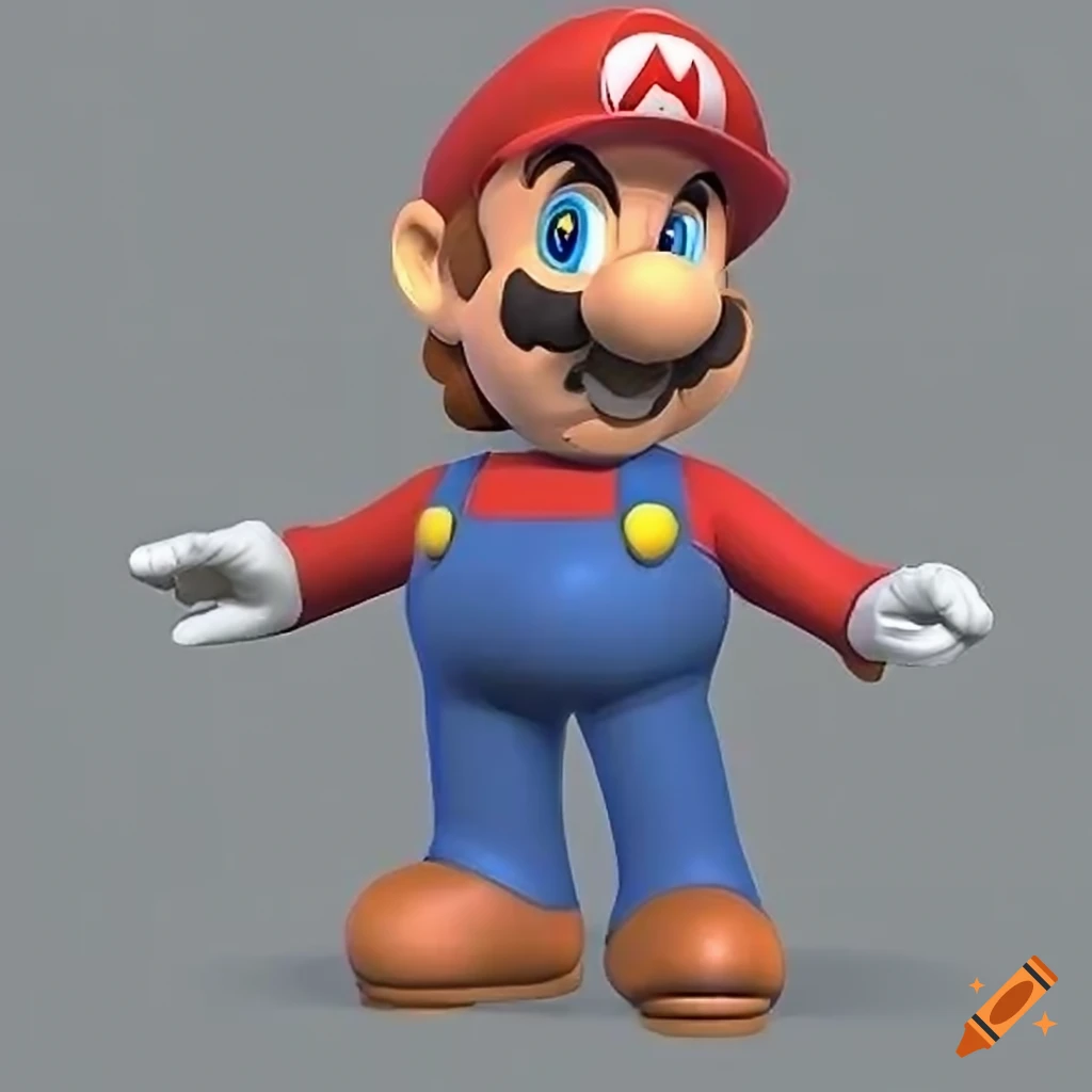 Prerendered mario model on Craiyon