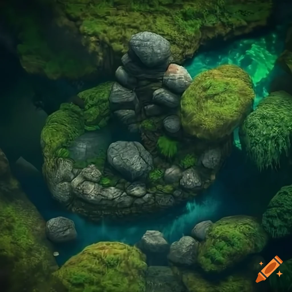 In the background between formation from above fantasy RPG game forest ...