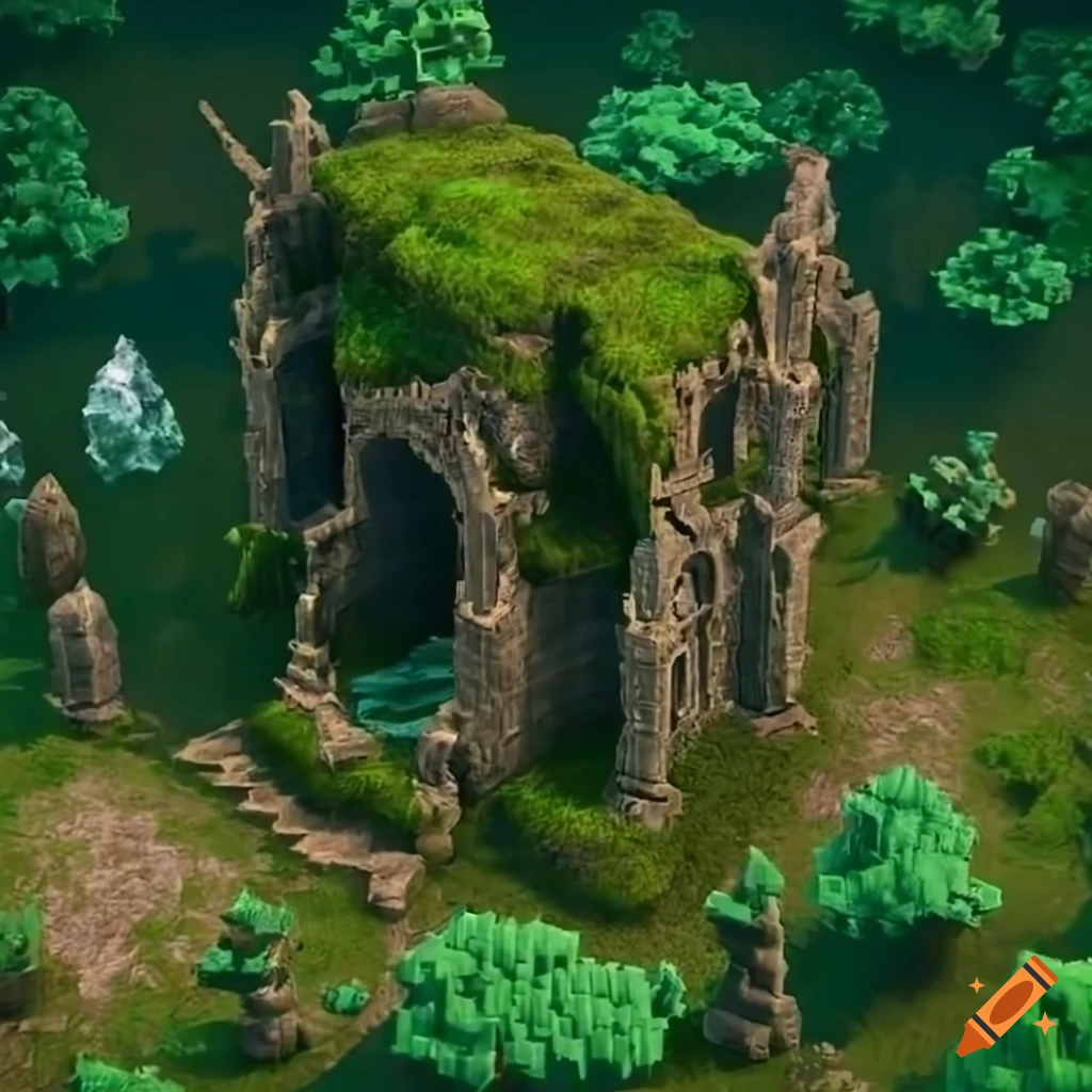In the background between formation from above fantasy rpg game forest ...