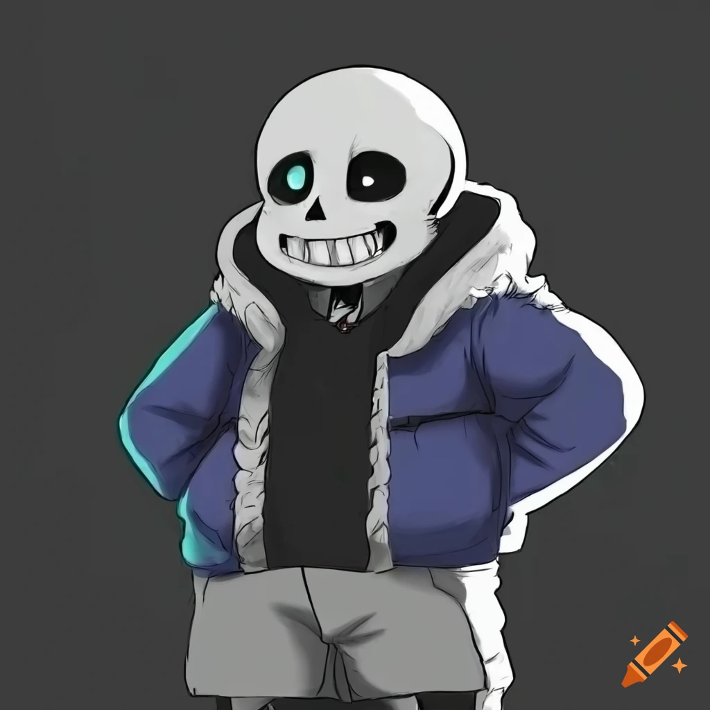 Digital illustration of sans from undertale in toriyama-inspired style ...