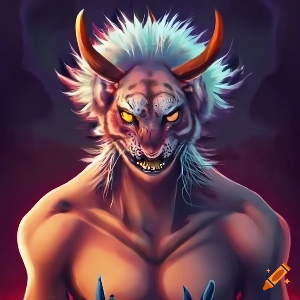 A humanized demon tiger on Craiyon