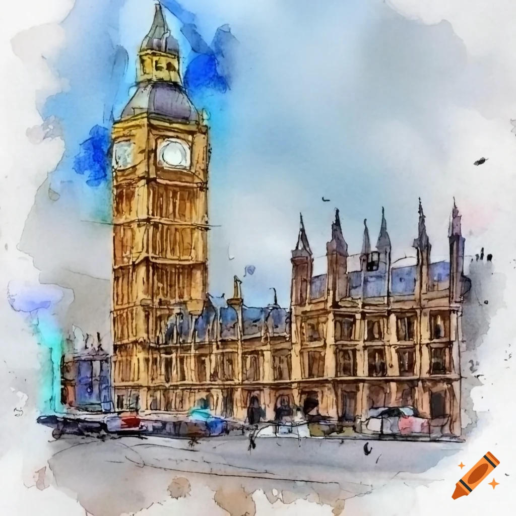 Watercolor painting of london