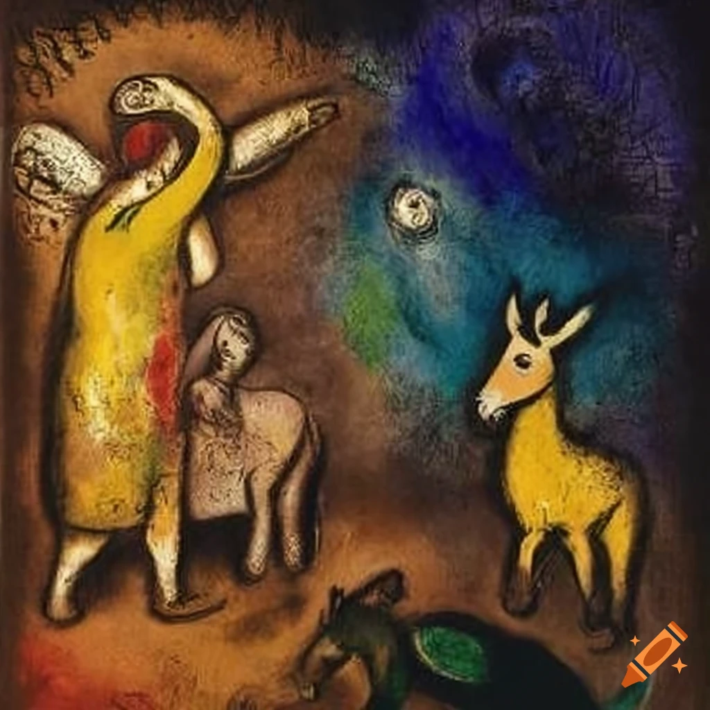 Bible story the prophet bilam with his donkey on the road as an angel ...