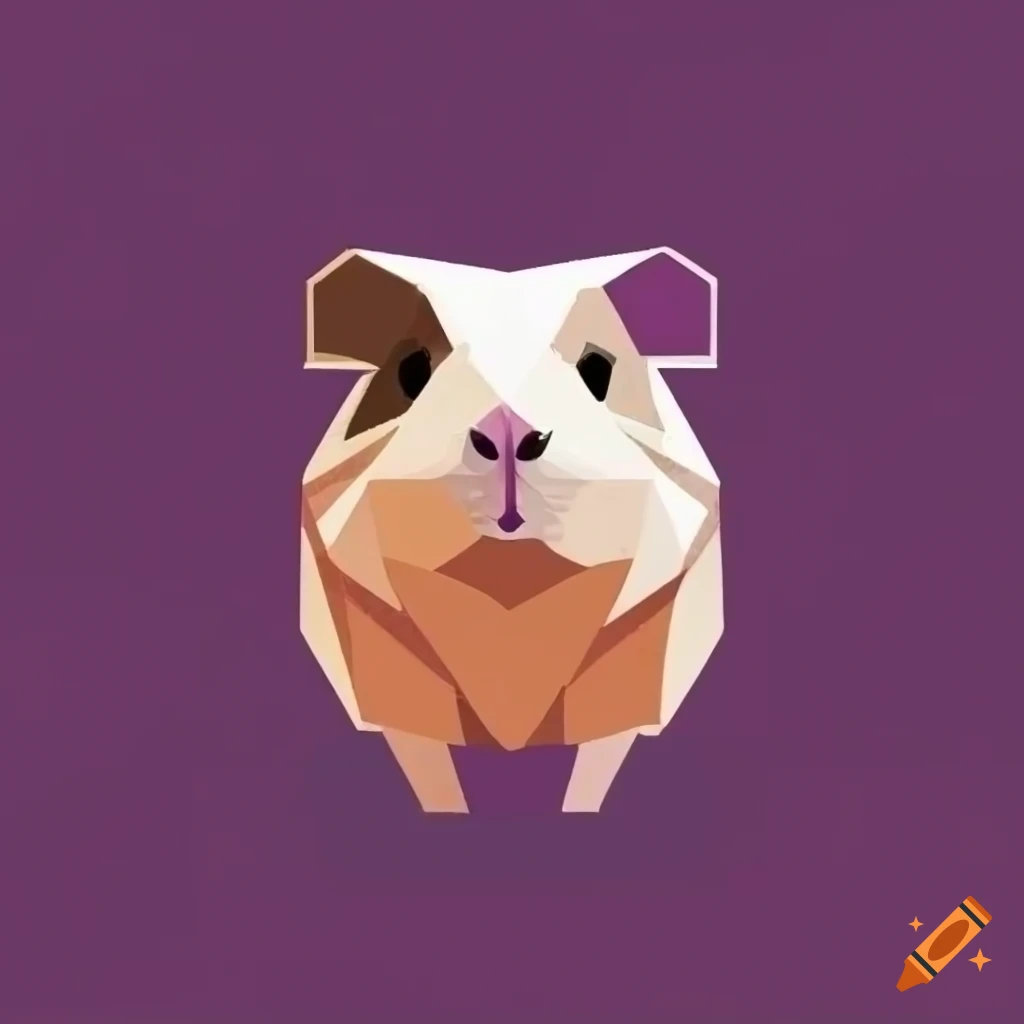 Guinea pig boarding logo in the style of geometric shapes