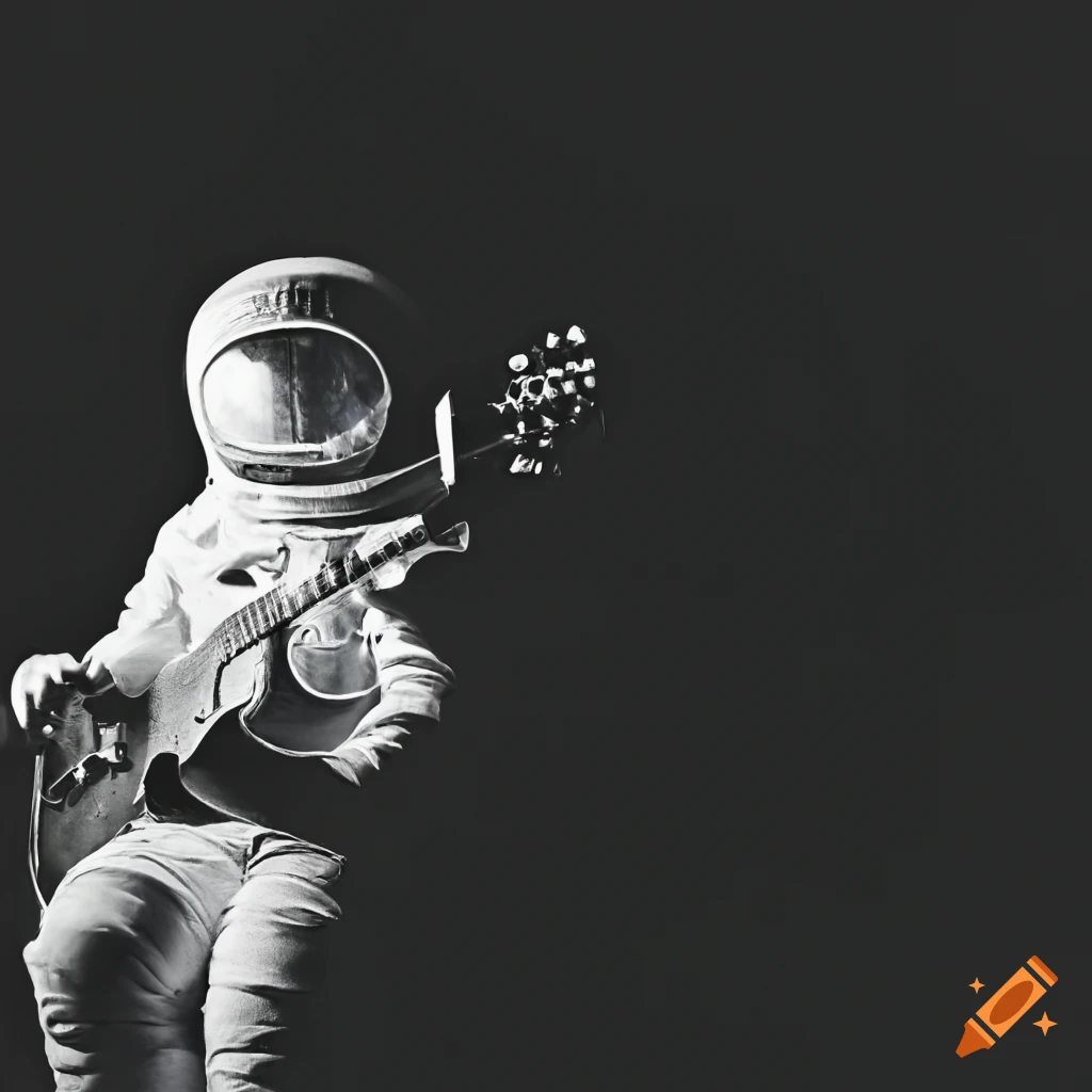 Spaceman playing the guitar