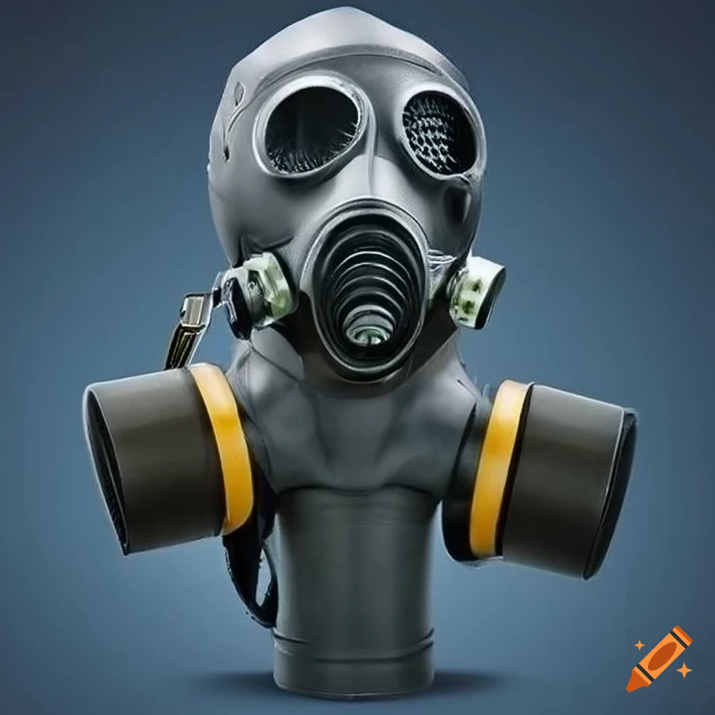 Gas-mask full-body color full-size hyper-realistic