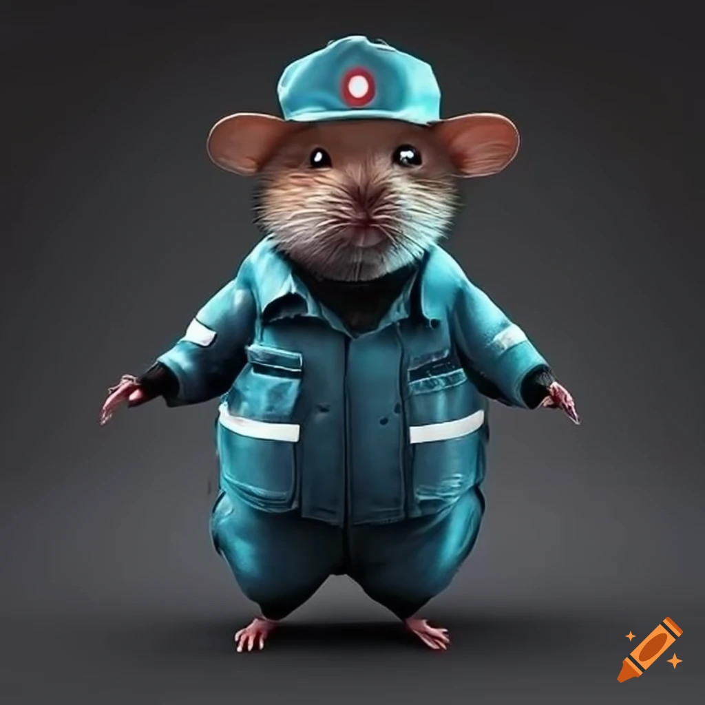 Fat rat in work suit on Craiyon