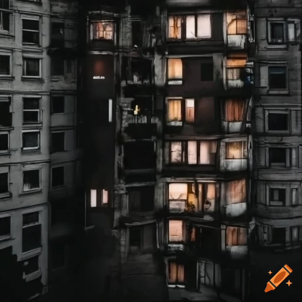 A dark, dystopian apartment building in the lost soul down nbsplv ...