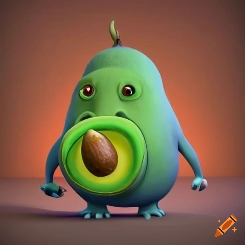 An avocado rhino facing a rhino avocado in combat pose. pixar style ...