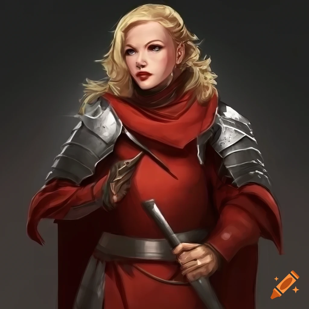 Female, steel scale mail armor, steel armor, character portrait ...