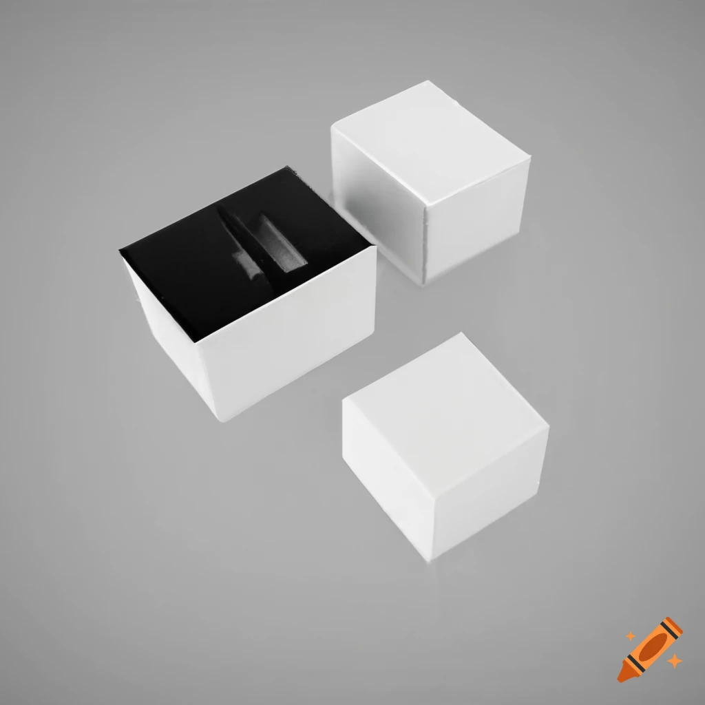 A floating white luxury box in white backgroung on Craiyon