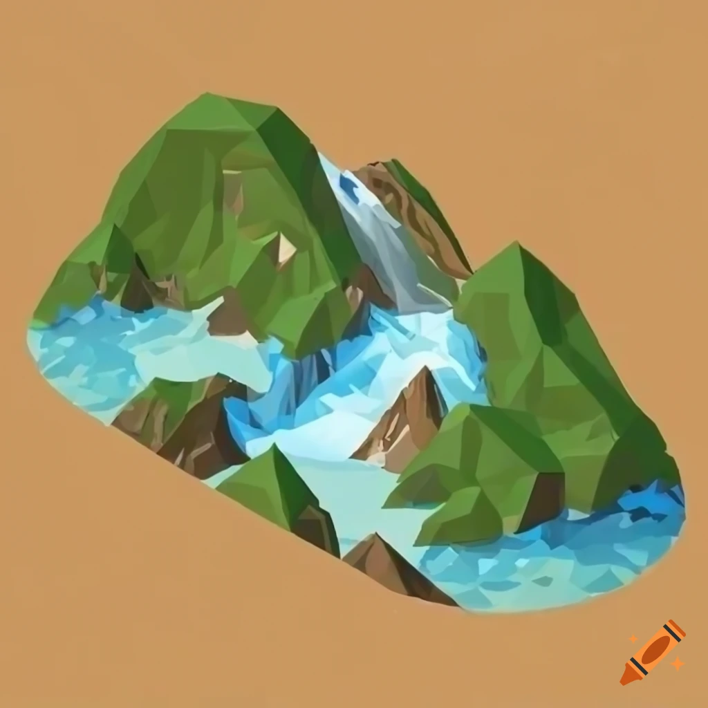 Mountain landscape roads , highlighting key locations top down view of ...