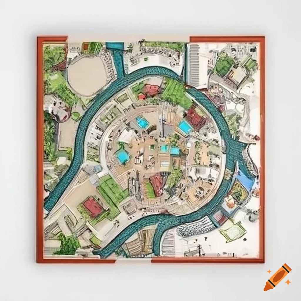 Well-planned town layout on Craiyon