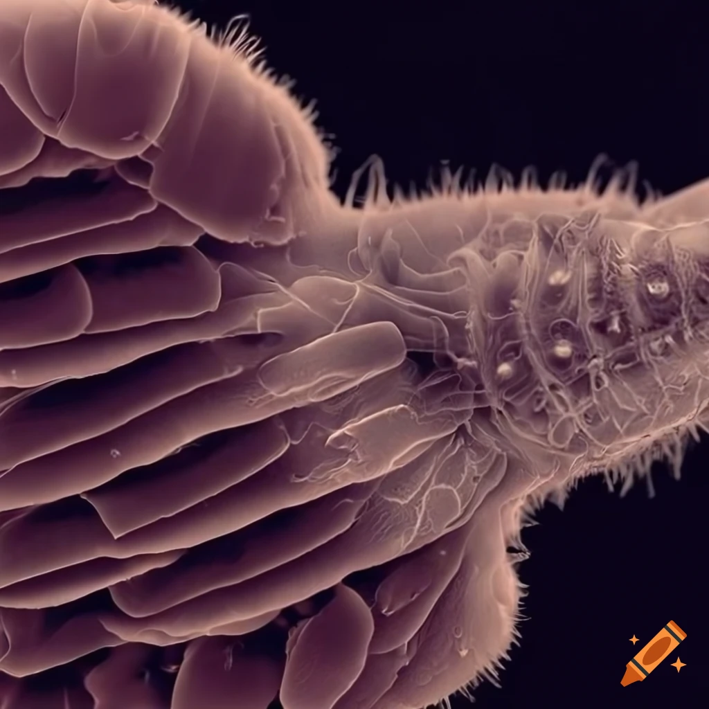 Many insect hairy wings raster electron microscope photo hires monochrome