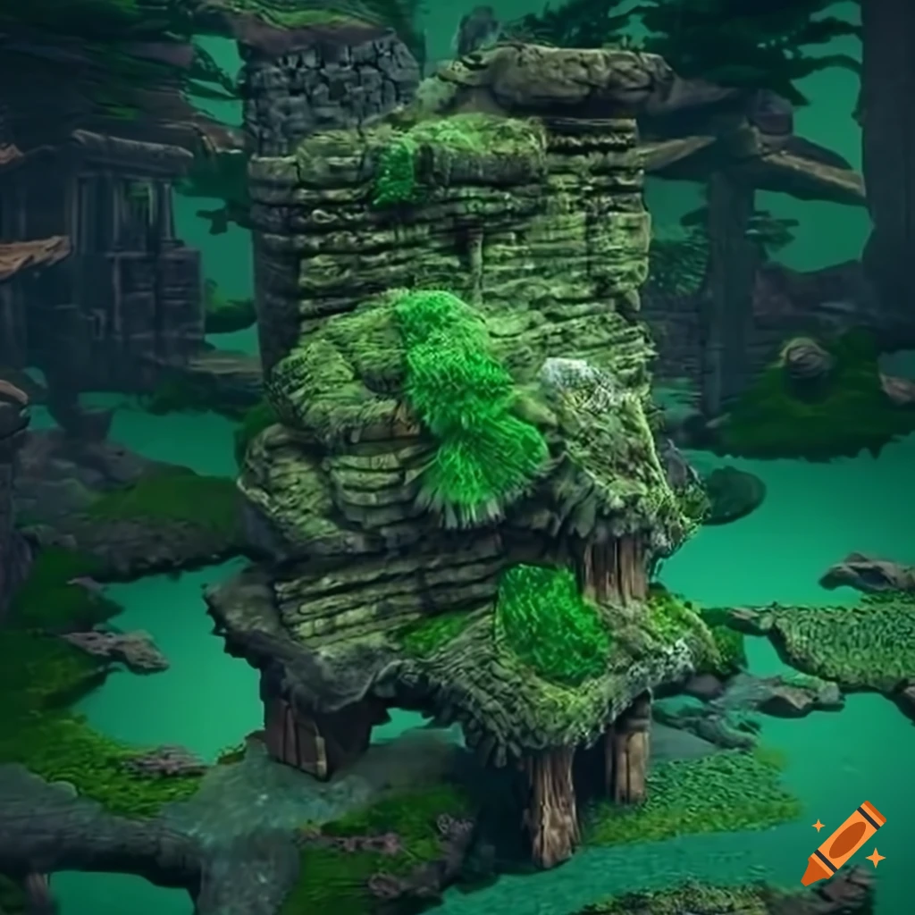 In the background between formation from above fantasy rpg game forest ...