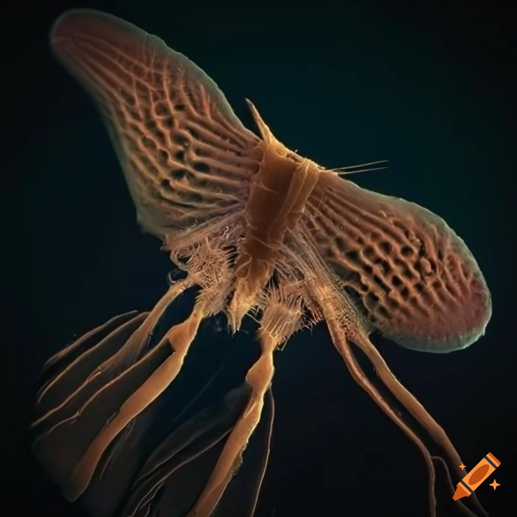 Many insect hairy wings many legs raster electron microscope photo ...