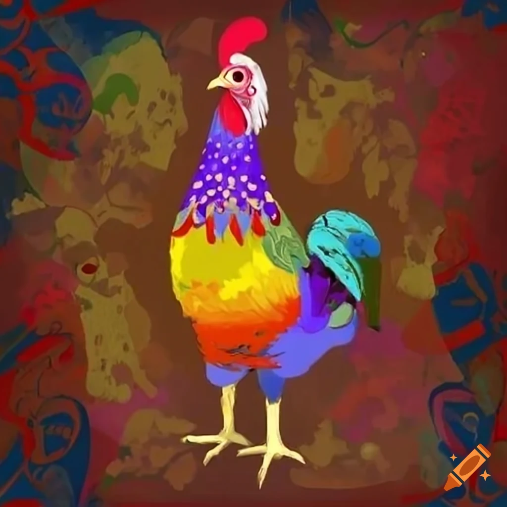 A chicken in medieval armour