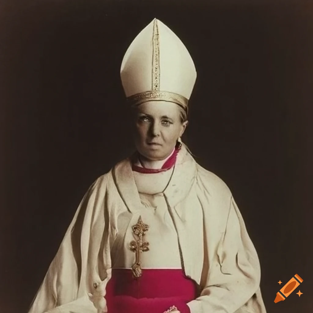 Historic photo of a woman wearing papal attire