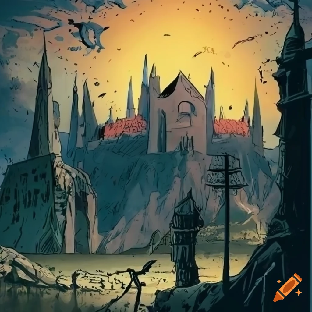 Paisaje medieval comic on Craiyon