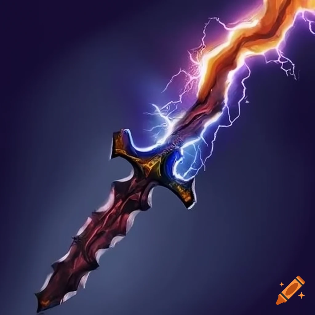Lightning striking sword