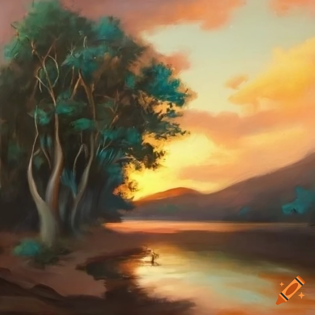 Landscape oil painting