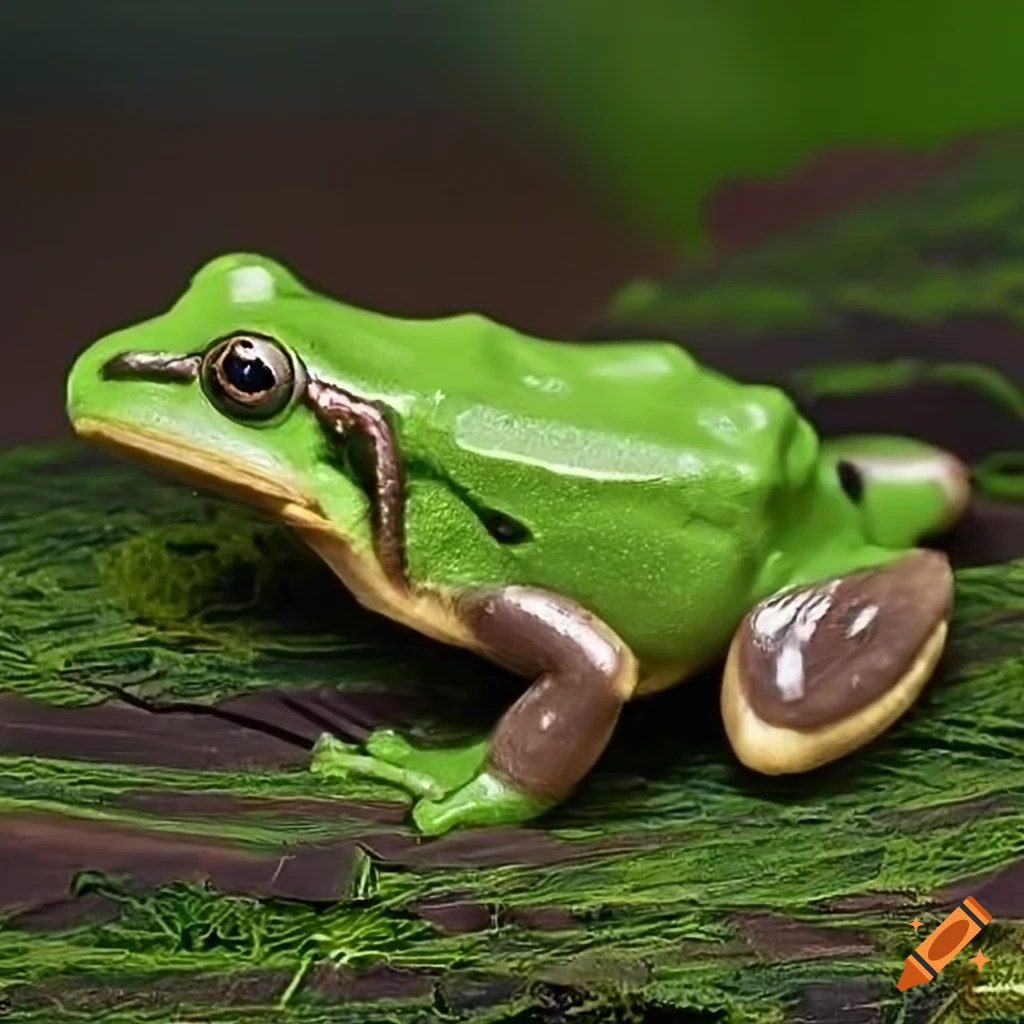 A proto realistic depiction of a frog commanding a merkeva from the ...