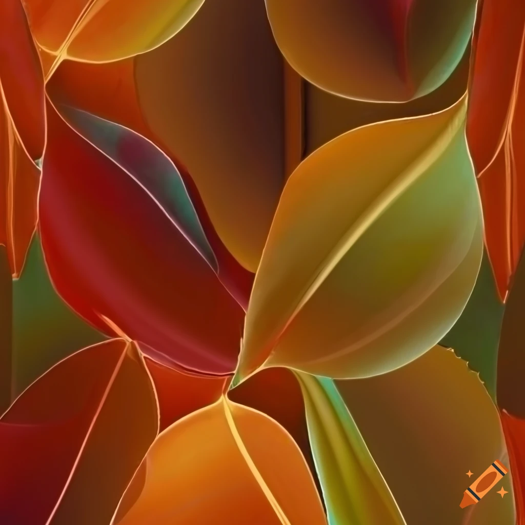 Interlocking leaves in deep emmerald shades, forming an abstract design
