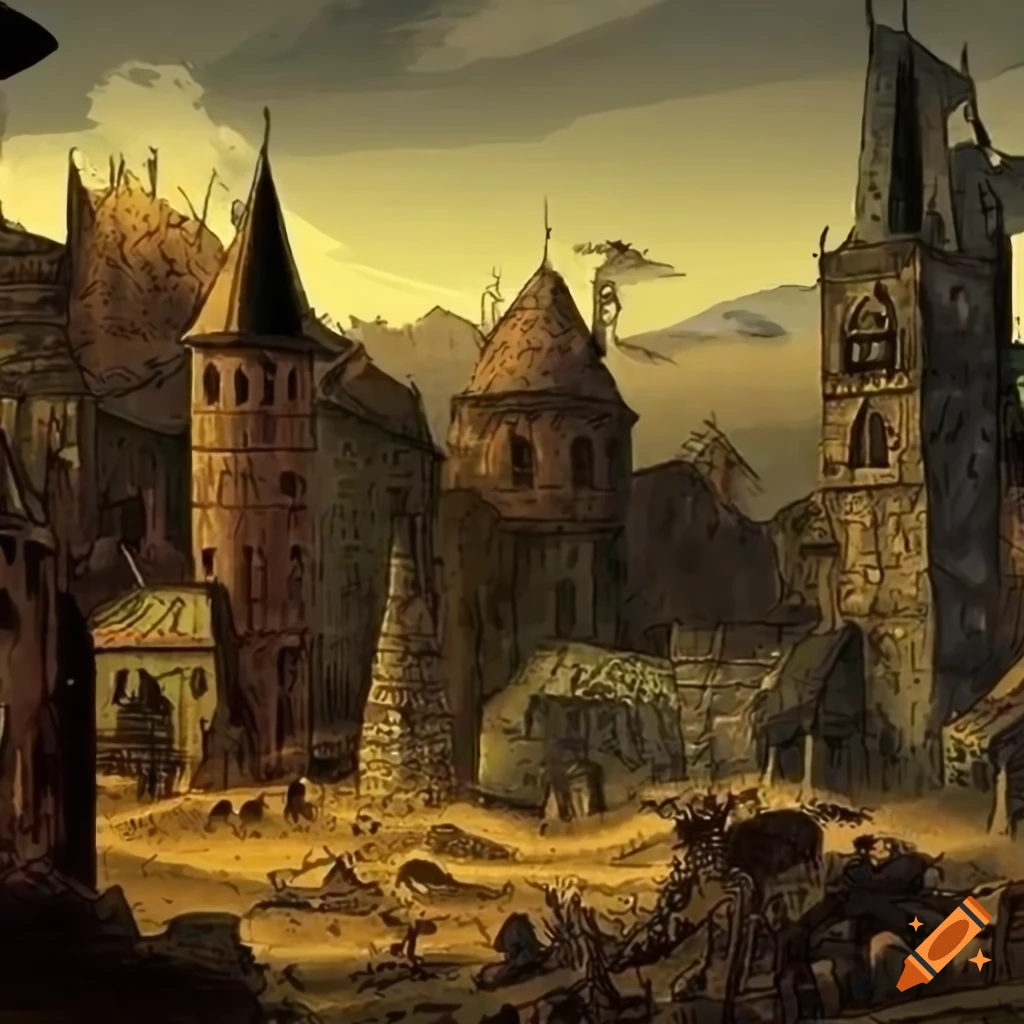 Paisaje medieval comic on Craiyon