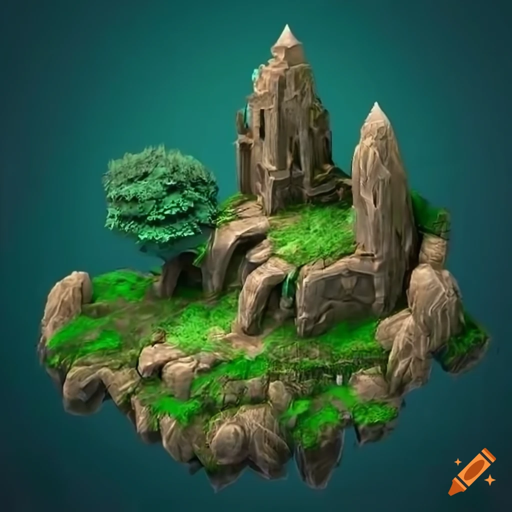 In the background between formation from above fantasy RPG game forest ...