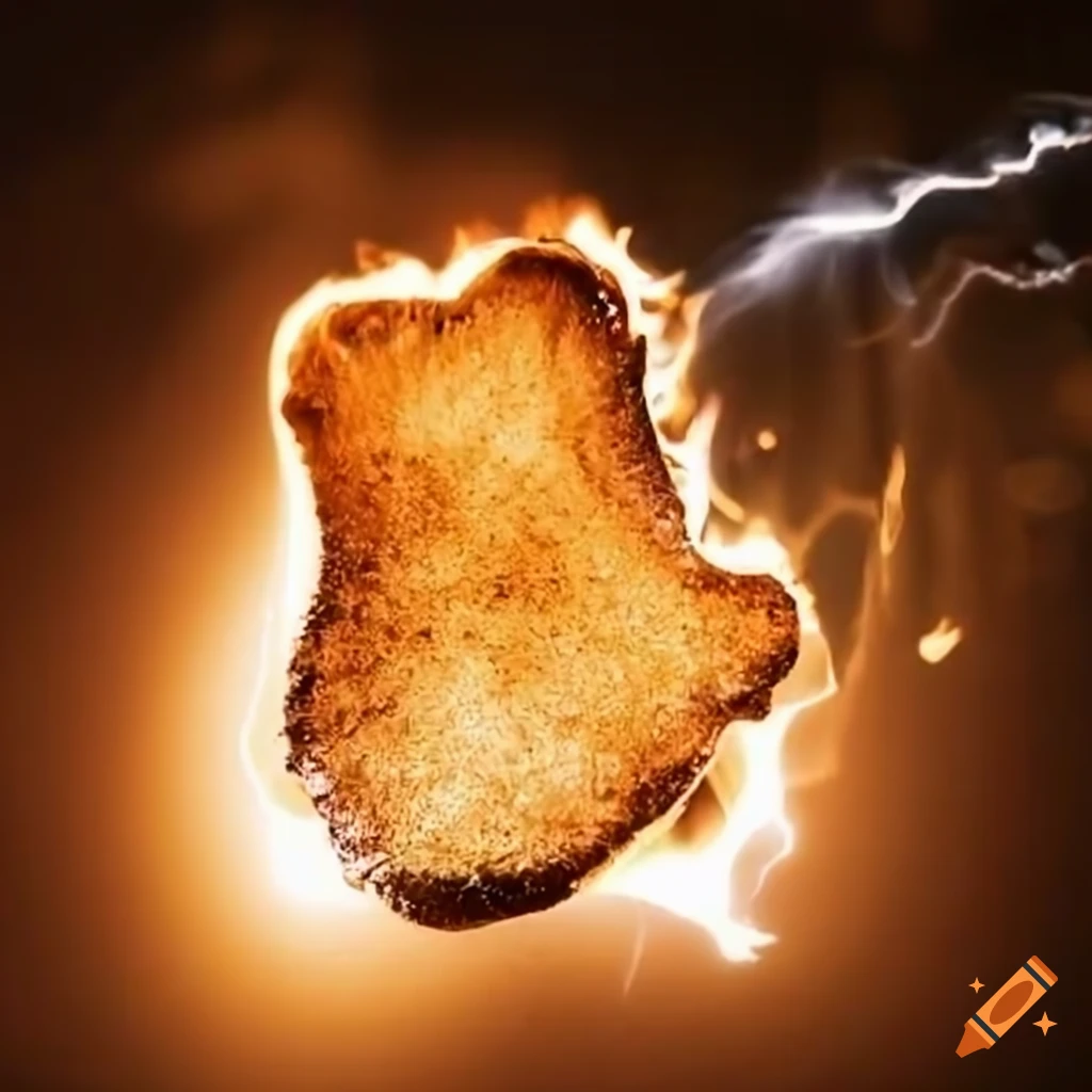 Lightning burning a slice of toast