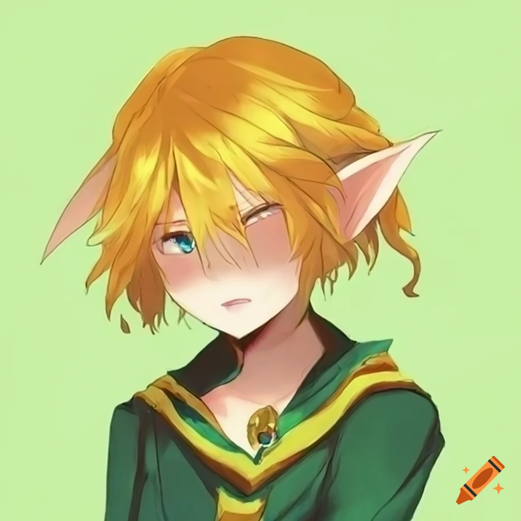 Androgynous yellow elf on Craiyon