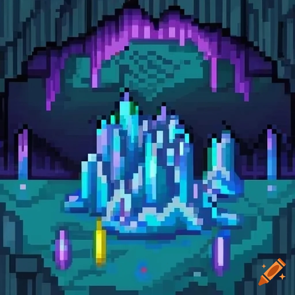 Crystal cave pixel art