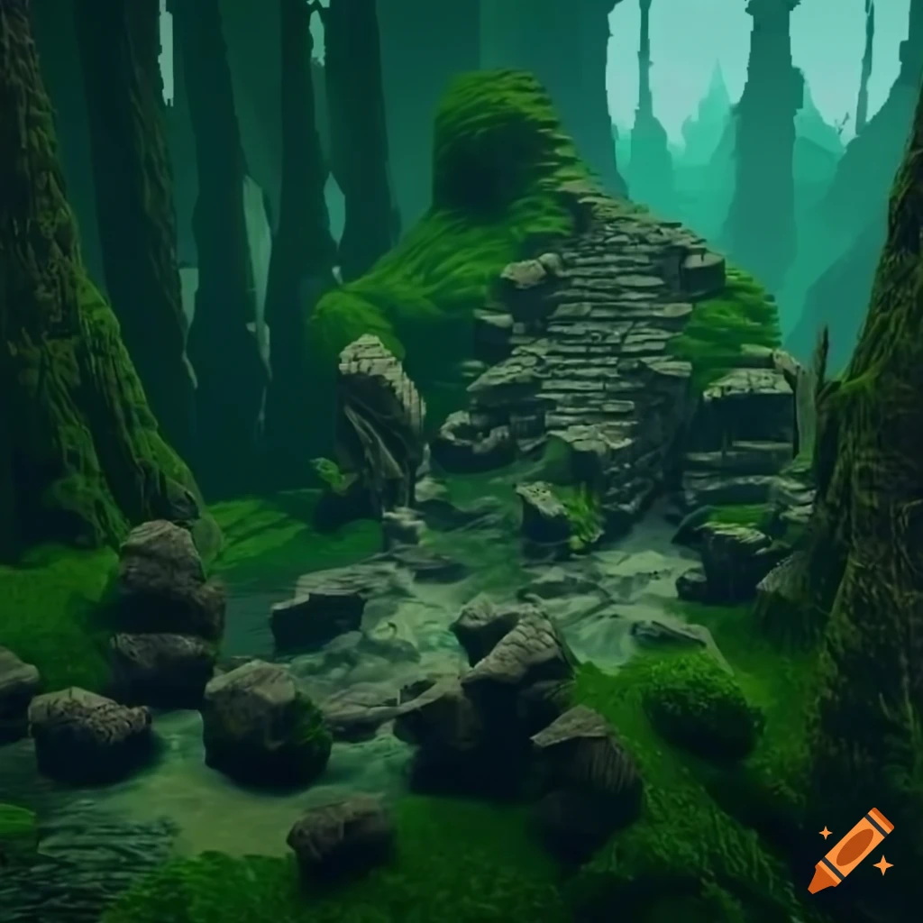 N the background between formation from above fantasy RPG game forest ...