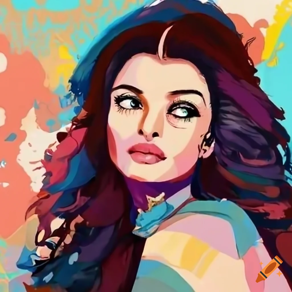 Aishwarya rai sitting at the table on Craiyon