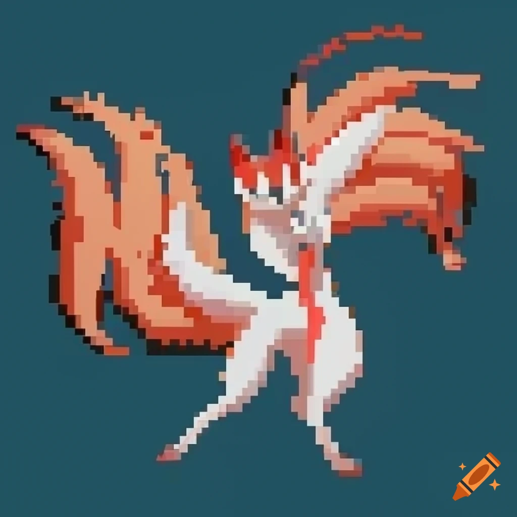 Nine tailed fox pixel art