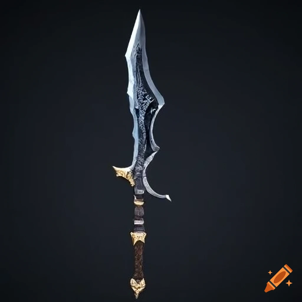 A mystical sword forged from obsidian for battle on Craiyon