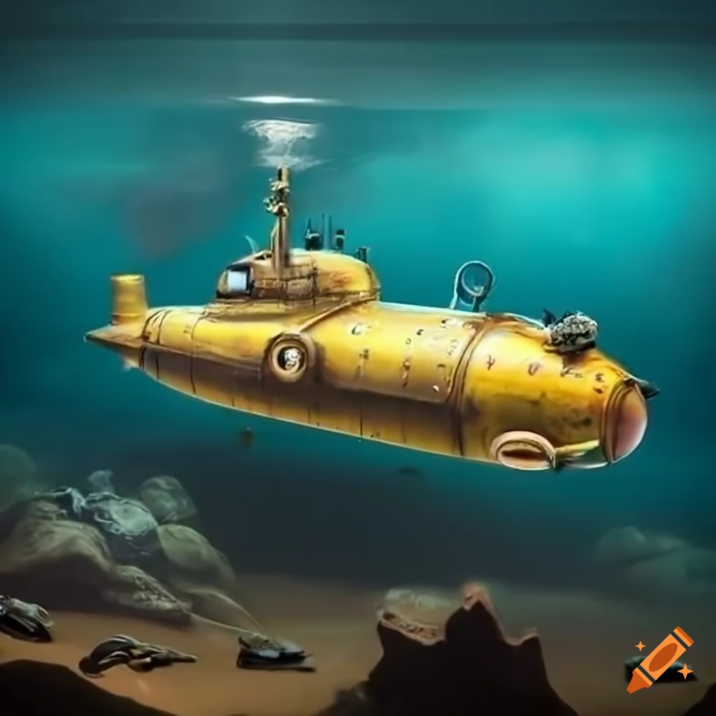 8k, Hyper Realism, Hyper Realistic, Steampunk Yellow VW Submarine , on ...