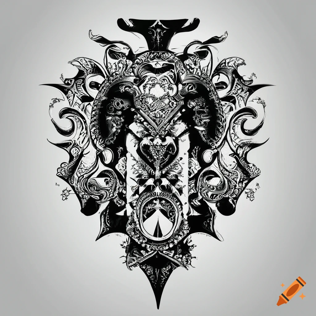 An intricately designed clan banner with mystical elements on Craiyon