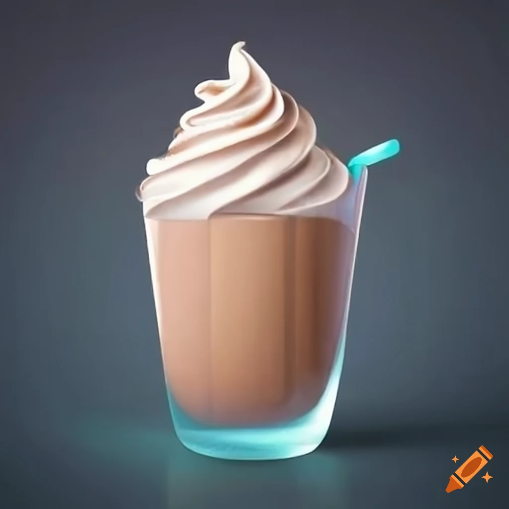 Frappe in a glass with cream frosting