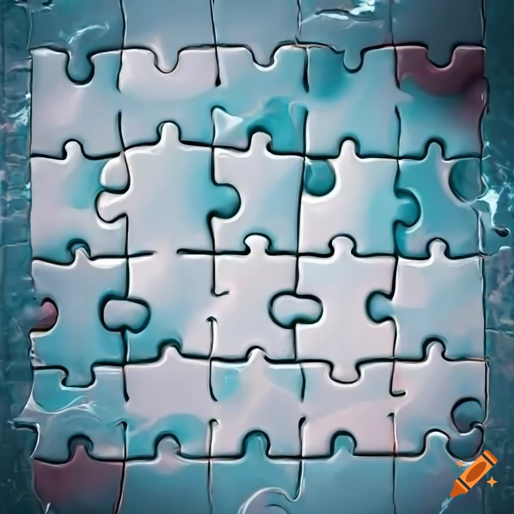 Jigsaw piece with marble texture, standard shape and transparent ...