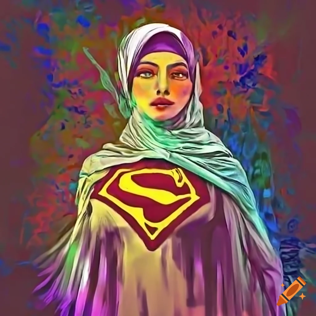 A super woman who is a muslim holds fire just like liberty statue on ...